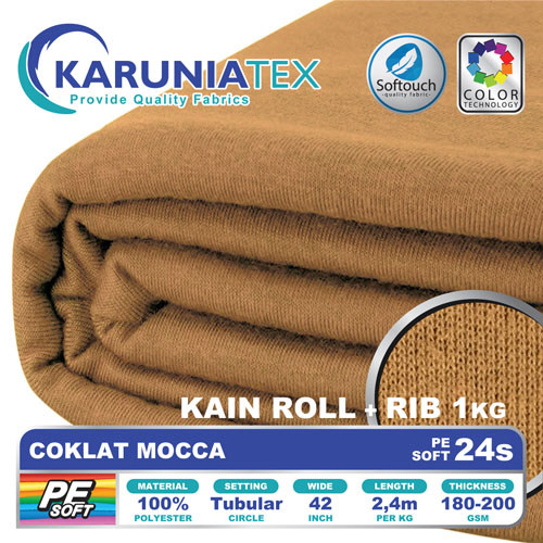PE Soft 24S - Coklat Mocca - Toko Bahan Kaos Karunia Textile
