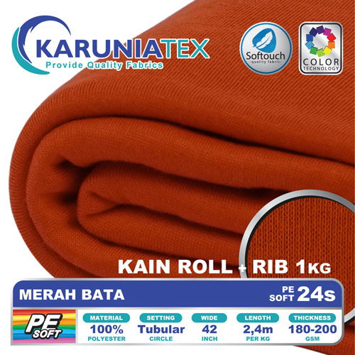 PE Soft 24S - Merah Bata - Karunia Textile Bandung