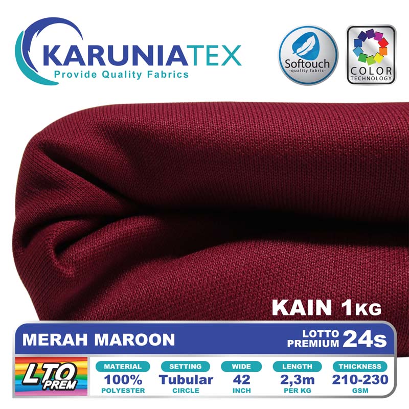 Lotto Premium 24S - Merah Maroon - Toko Bahan Kaos Karunia Textile