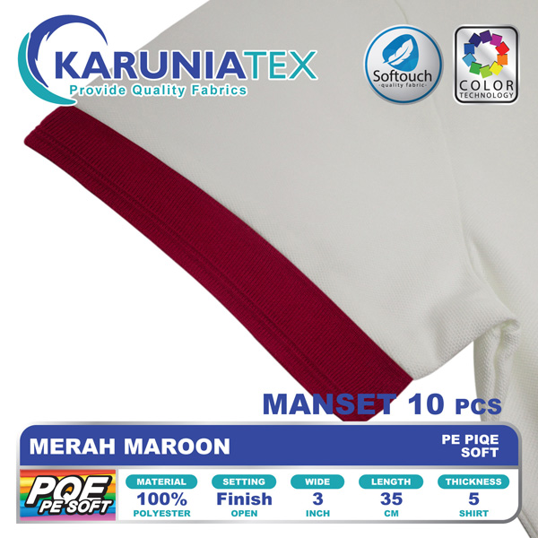 PE Piqe Soft 20S - Merah Maroon - Karunia Textile Bandung