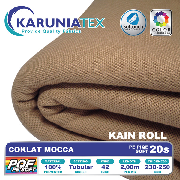 PE Piqe Soft 20S - Coklat Mocca - Toko Bahan Kaos Karunia Textile