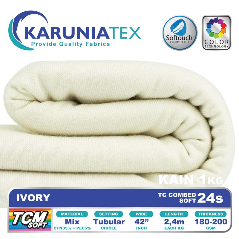 TC Combed Soft 24S - Ivory - Karunia Textile Bandung