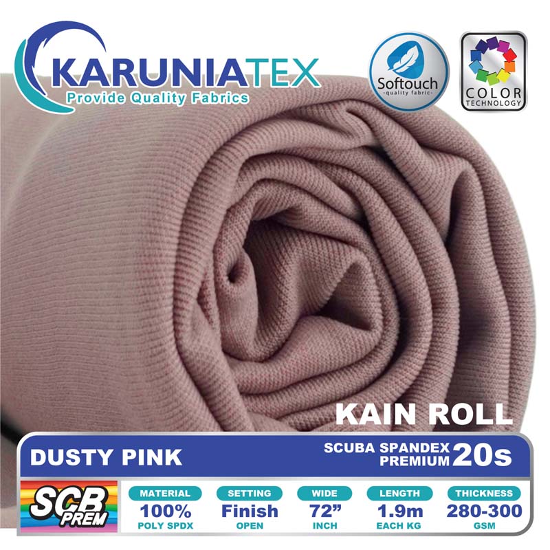 Scuba Spandex Premium - Dusty Pink - Karunia Textile Bandung