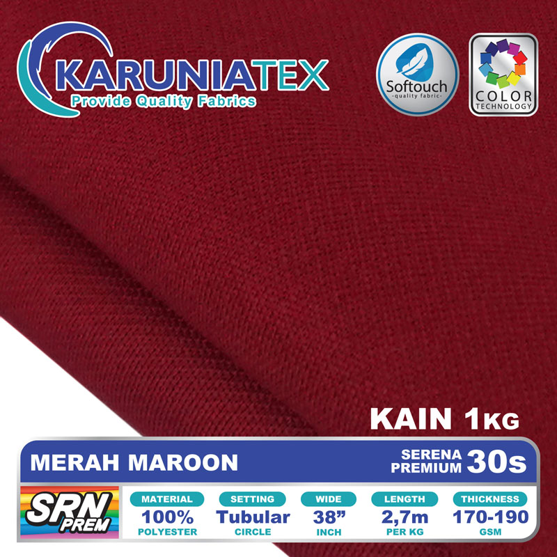 Serena Premium - Merah Maroon - Karunia Textile Bandung