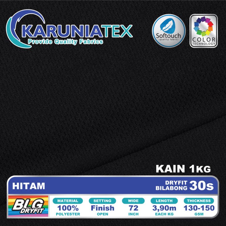 Dryfit Bilabong Premium Hitam - Karunia Textile Bandung