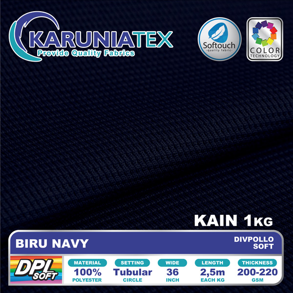 Divpolo Soft - Biru Navy - Toko Bahan Kaos Karunia Textile